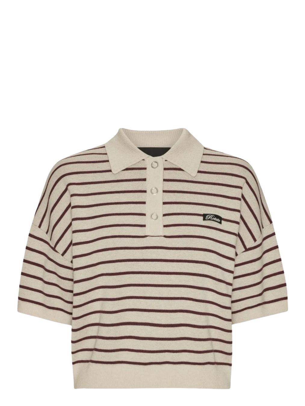 ROTATE BY BIRGER CHRISTENSEN ROTATE Striped Polo Shirt